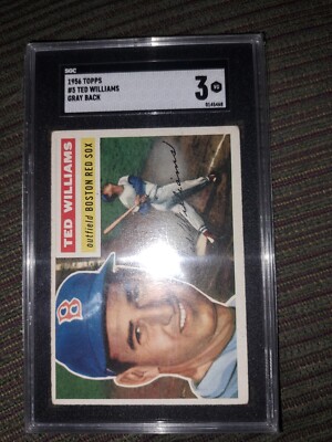 1956 Topps Ted Williams Gray Grey Back Psa 3 | eBay