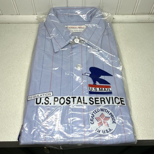 Vintage USPS Postal Service US Mail Button Shirt Long Sleeve Sz 15.5 ...