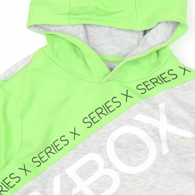 Xbox Boys Grey Green Pullover Hoodie 11-12 Years Gaming Logo Jumper | eBay