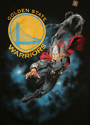 Marvel Comics Thor NBA Golden State Warriors Basketball T-Shirt New ...