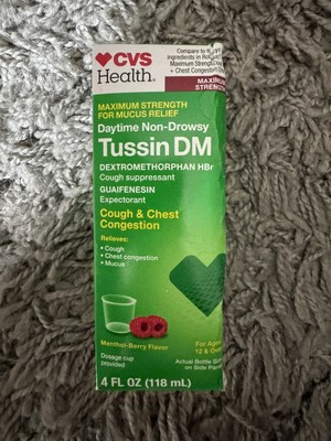 CVS Tussin DM - Raspberry Blackberry Flavored - 4oz Total - Ex: 7/25 | eBay