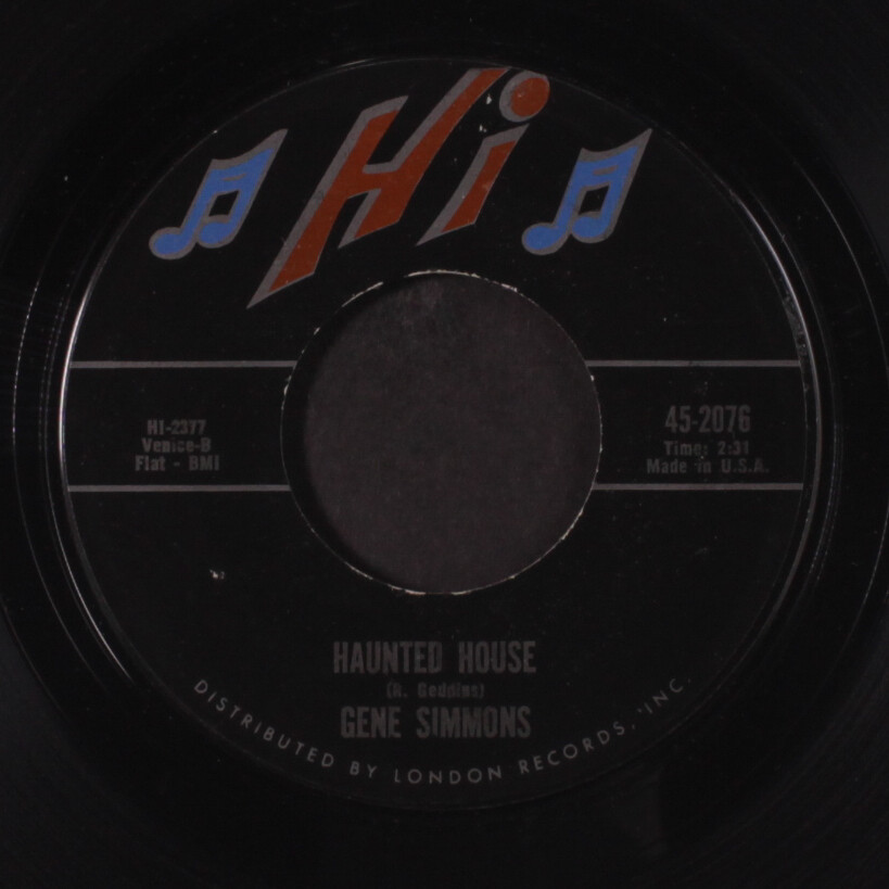 JUMPIN' GENE SIMMONS: haunted house / hey, hey little girl HI 7" Single ...
