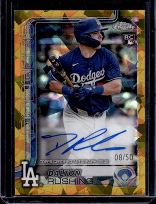 2025 Topps Chrome Sapphire Dalton Rushing Rookie Auto Refractor RC Gold ...