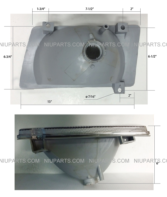 Headlight with Adjusters & Mounting Frame Metal LH Fit: Peterbilt 377 ...