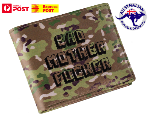 Pulp Fiction Wallet Bad Mother F*cker BMF CAMOFLAUGE Embroidered (Made ...