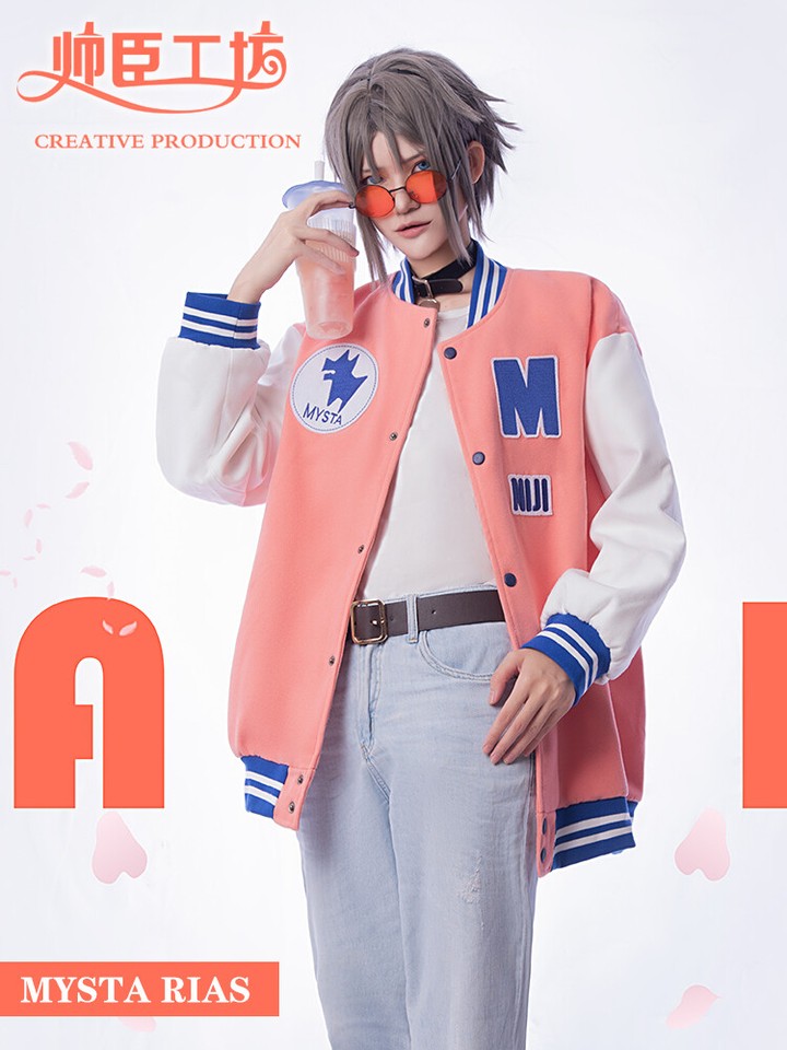 Anime VTuber Mysta Rias Uniform Baseball Jacket Mr.Rias Costume Coat ...