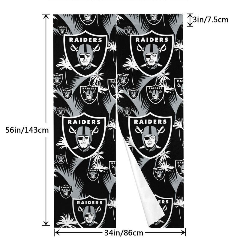las vegas Raiders 2-piece Door Curtain 34x56in Hawaii Print Blackout ...