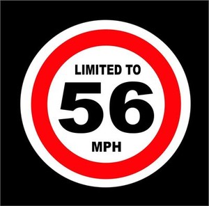 Speed Restriction Stickers Limited To 56 MPH Choice of 3 Sizes Car, Van ...