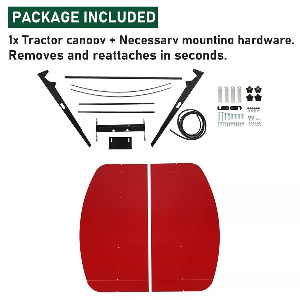 Red 52" X 52" Tuff Top ROPS Canopy For Tractor and Mowers Umbrella | eBay