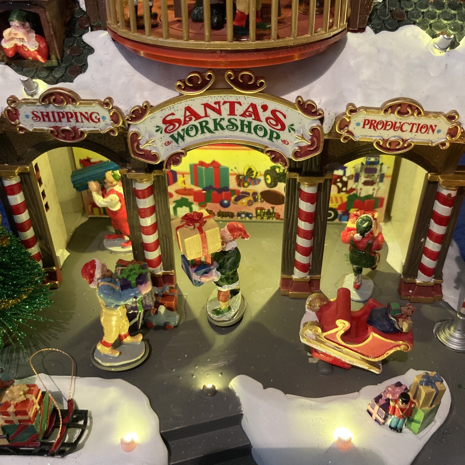 Lemax Animated Musical Santa’s Workshop Christmas Village Building 828 ...