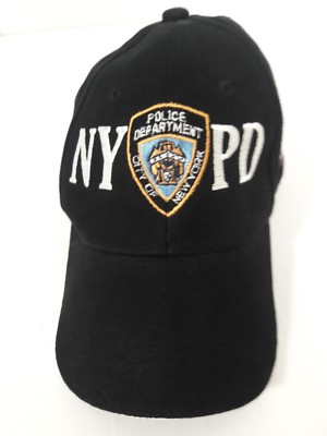 XO brand NYPD black cotton ball cap (adjustable strap) USA flag and ...