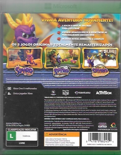 Xbox One: Spyro™ — Reignited Trilogy (Activision®) Brazilian edition (3 ...
