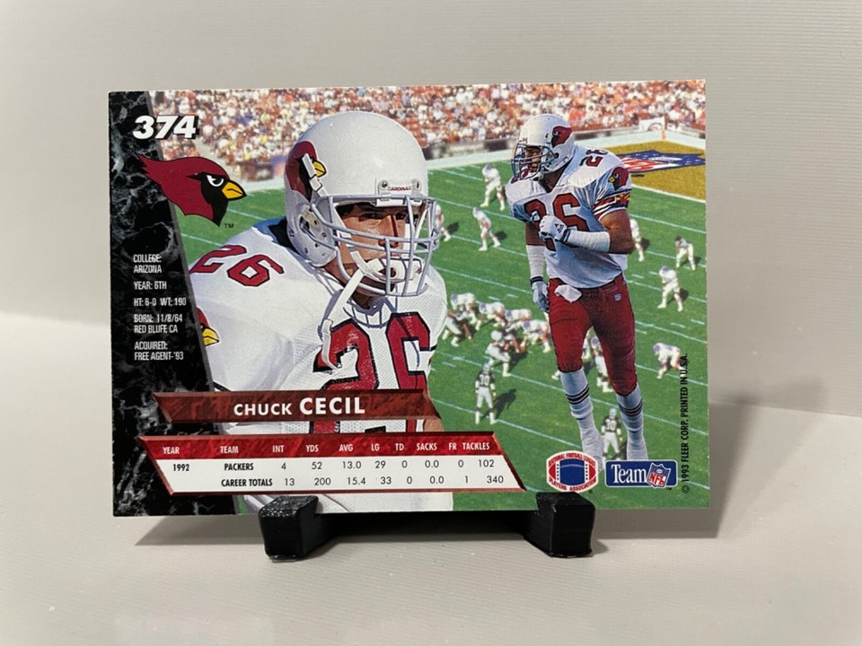 1993 FLEER ULTRA FOOTBALL CHUCK CECIL #374 PHOENIX CARDINALS | eBay