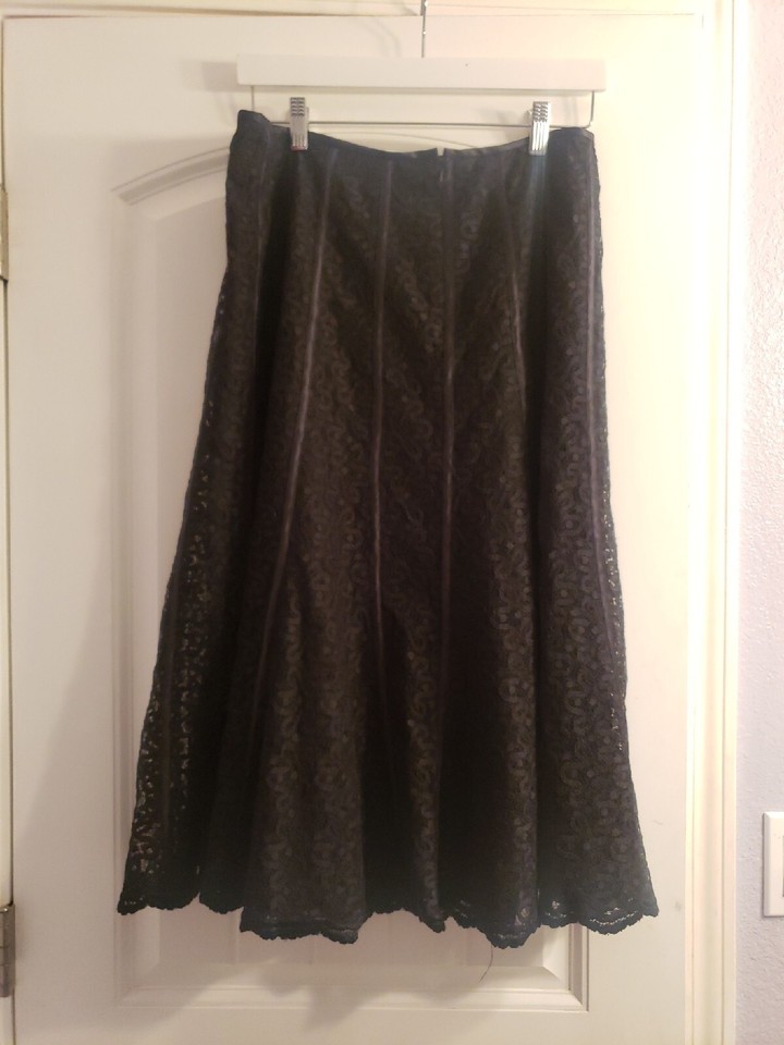 Womens Skirt KM Collections Black Lace Size 12 | eBay