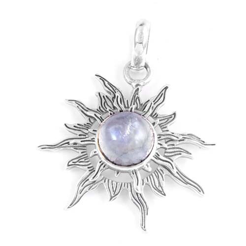 Moonstone Gemstone 925 sterling Silver Jewelry Solar Eclipse Pendant 1. ...