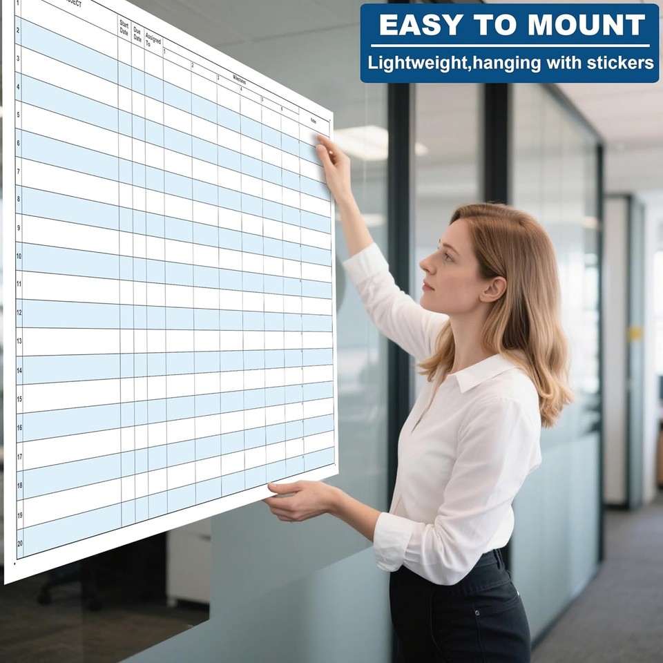 Large Dry Erase Project Planner for Tracking Milestones, 24x36 Inch ...