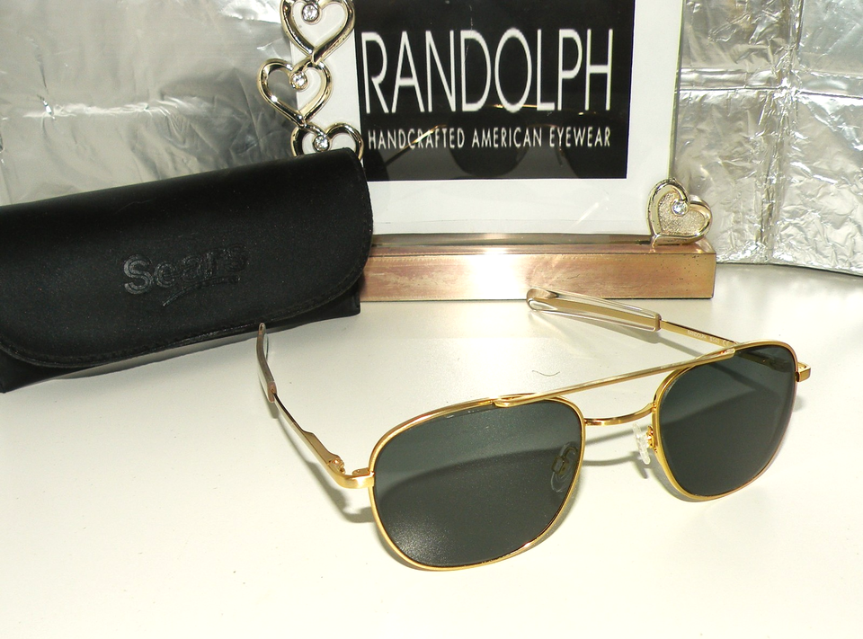 NEW BEAUTIFUL RANDOLPH FGN B140 AVIATION/PILOT BRUSH GOLD SUNGLASSES BOX 2A O RB | eBay