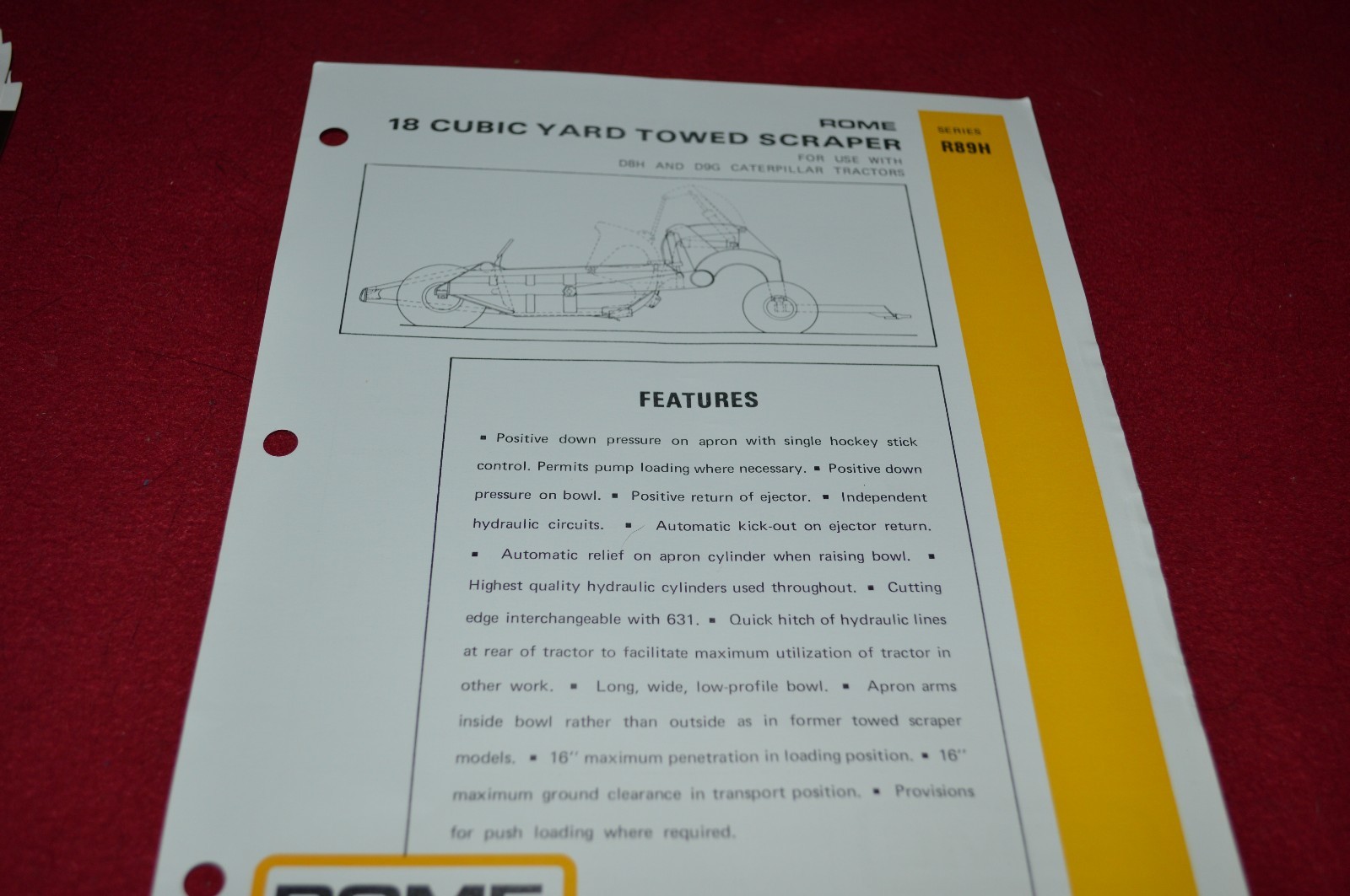 Caterpillar Rome 18 Yard Towed Scraper R89H Dealers Brochure BWPA ver2 ...
