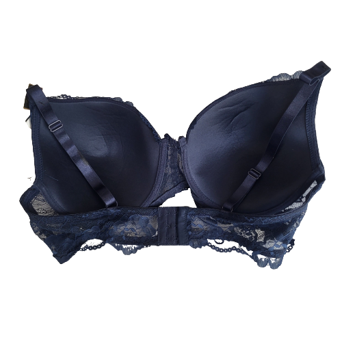 B. Luxe 40D Underwire Full Figure Lace Adjustable Sexy Blue Floral Bra ...