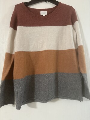 Pinque Sweater Womens Sz XL Colorblock Rolled Cuff Hem Knit Stitch Fix ...