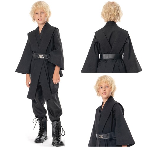 Kids Jedi Obi Wan Kenobi Sith Lord black Cosplay Costume Halloween ...