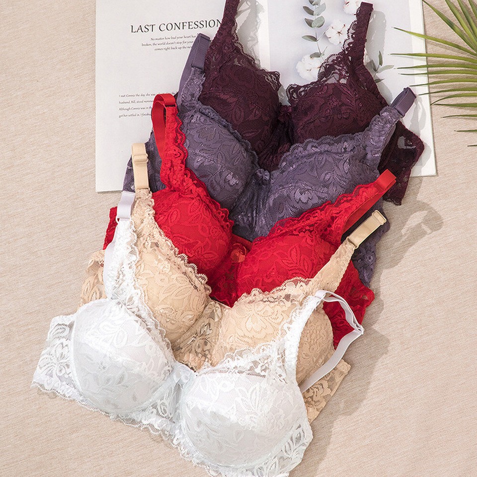 Women Bras 30-44AA ABC Lace Sexy Lingerie Thin Padded Brassiere Ladies ...