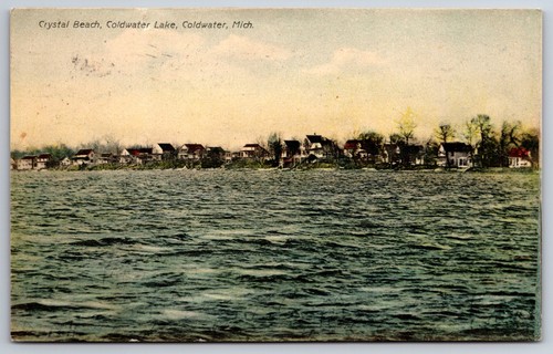 Coldwater Michigan~Coldwater Lake~Houses Along Crystal Beach~1910 ...