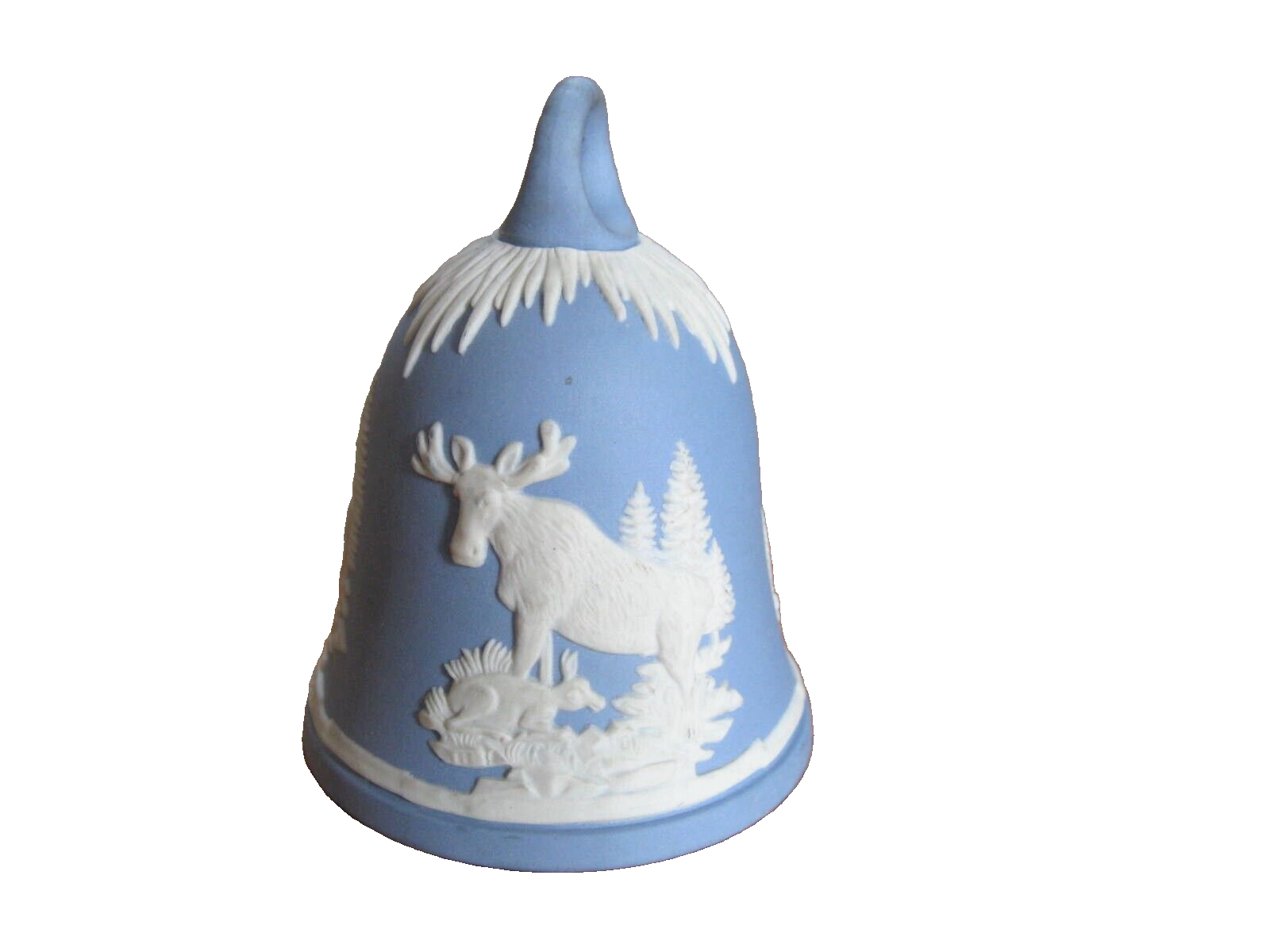 Wedgwood England Blue & White Jasperware New Year 1981 Moose Bell | eBay