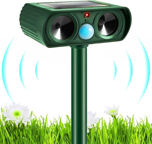 2x Ultrasonic Cat Dog Fox Pest Motion Sensor Repeller Scarer Deterrent ...