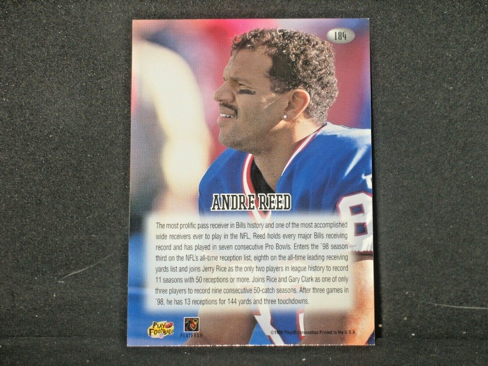 Andre Reed 1998 Playoff Momentum Retail Red Parallel #184 Buffalo Bills ...