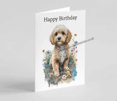Personalised Dog Cavapoo, Art Birthday Card, Get Well, Mothers Day ...