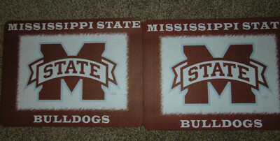 2) MISSISSIPPI STATE BULLDOGS TUFTED RUG 24" x 18" OFFICIAL Football ...