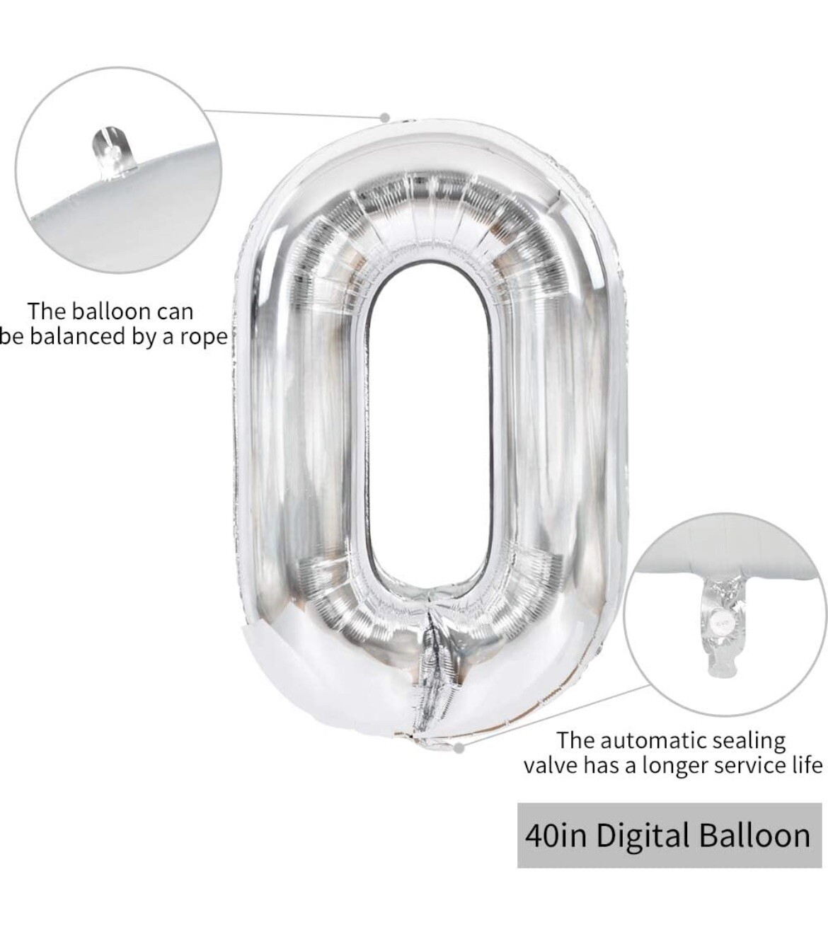 40 inch Large Number 0 (Zero) Balloon Foil Mylar Celebration Party | eBay