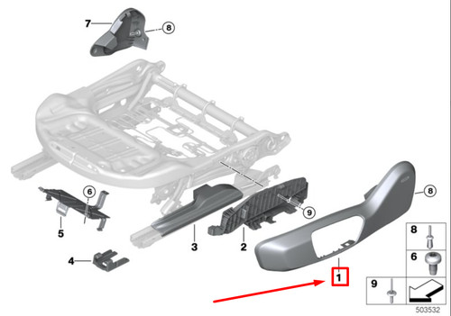 NEW BMW Z4 G29 FRONT RIGHT SEAT CONTROL COVER 7351924 52107351924 ...