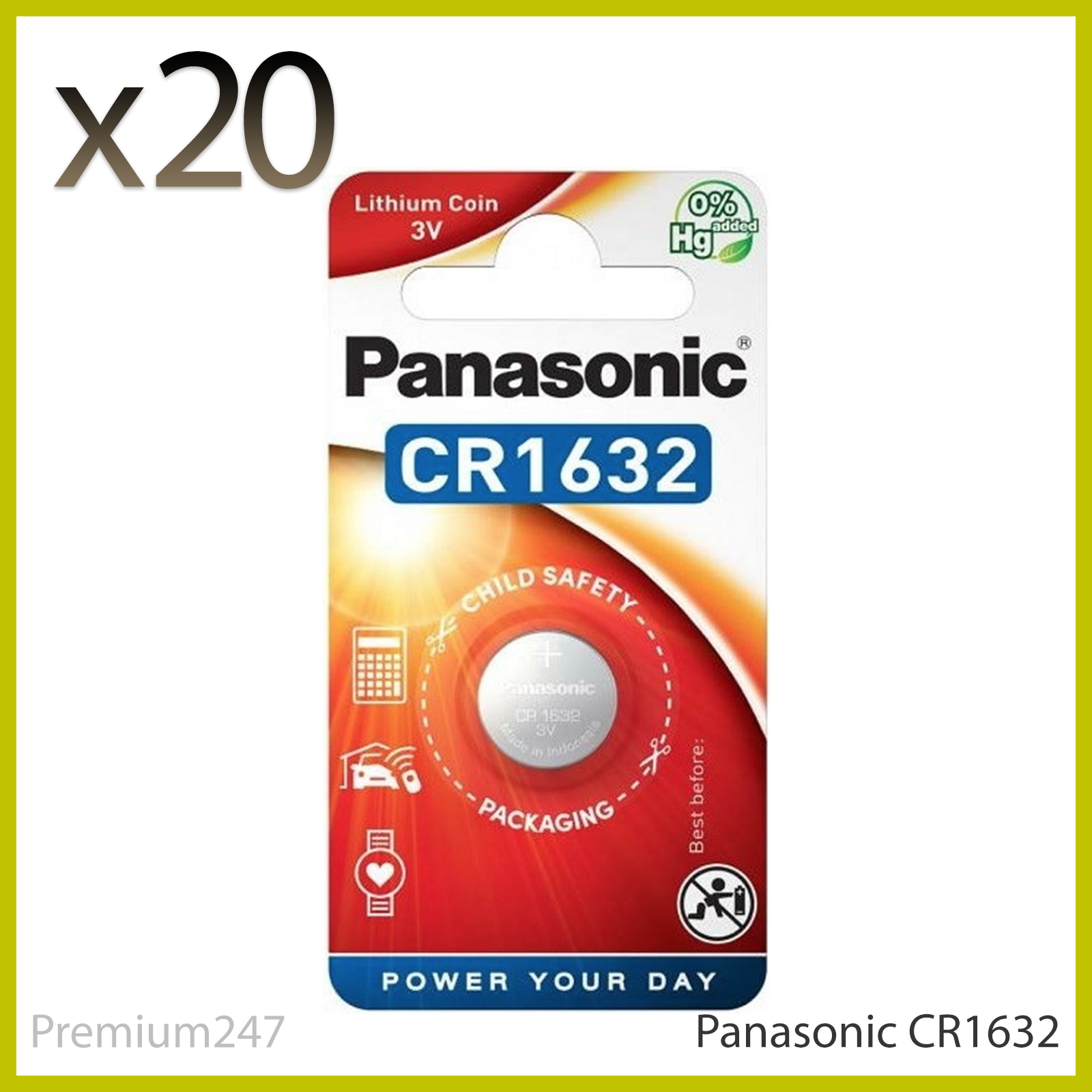 4 X Panasonic CR1632 3V Lithium Coin Cell Battery 1632 DL1632 BR1632 ...