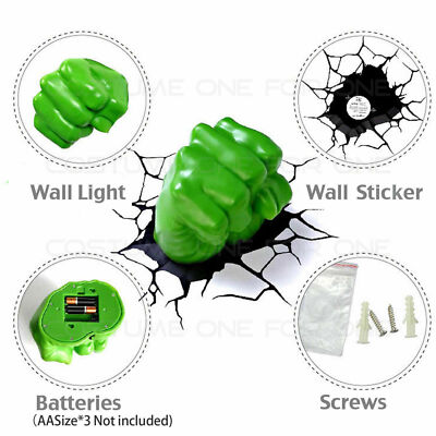 Marvel Avengers HULK Fist 3D LED Deco Wall LED Night Light Hot New | eBay
