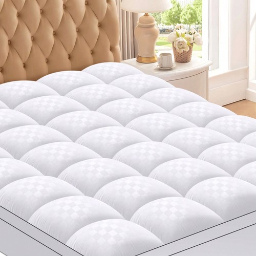 NGE-Extra Thick Mattress Pad Cover For Back Pain, Cooling Mattress ...