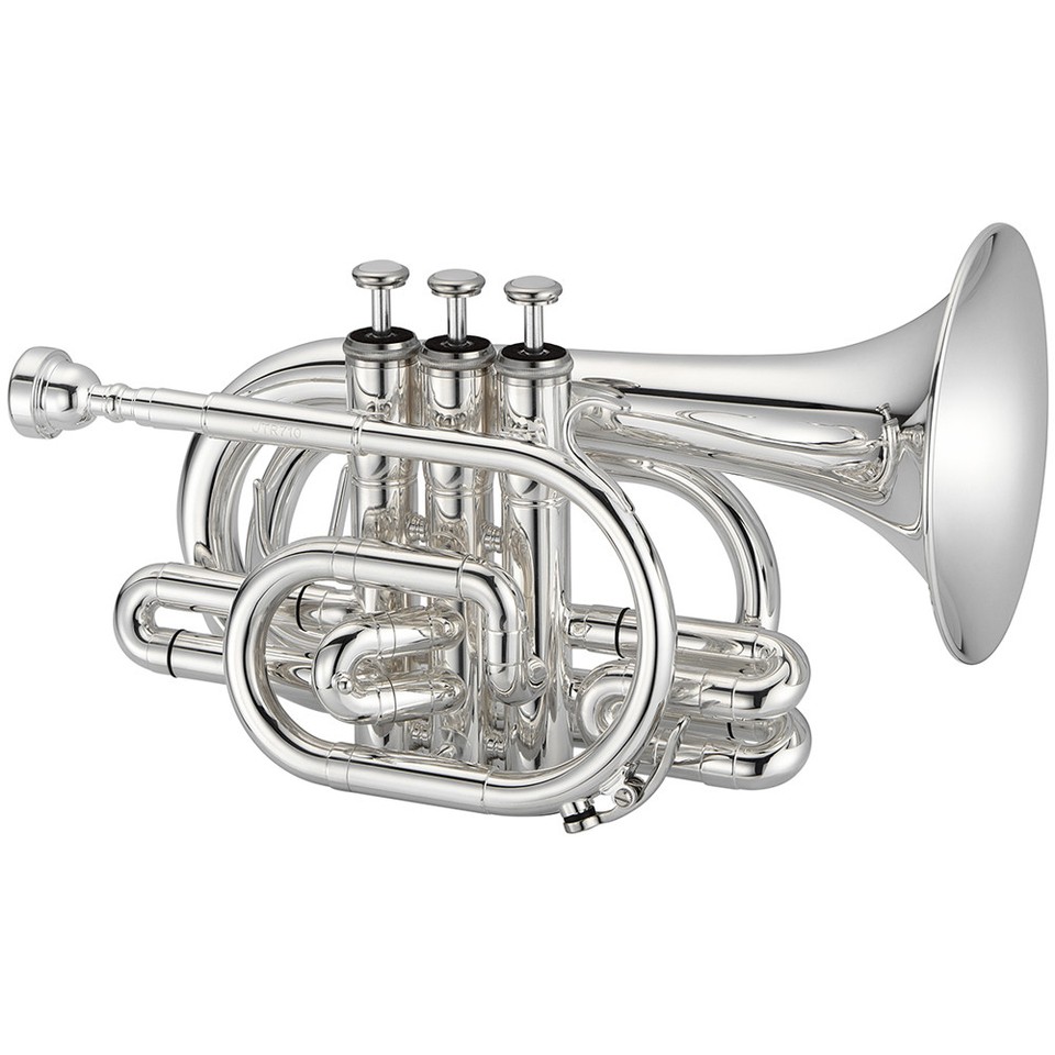 Jupiter 700 Series JTR710SQ Key of Bb Silver Plated Body Pocket Trumpet ...