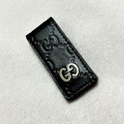 Gucci Money Bill Clip Magnet type GG Logo Leather pre-owned | eBay