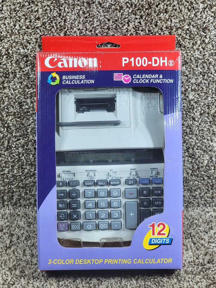 Canon P100-DH II Calendar & Clock Printing Calculator Adding Machine ...