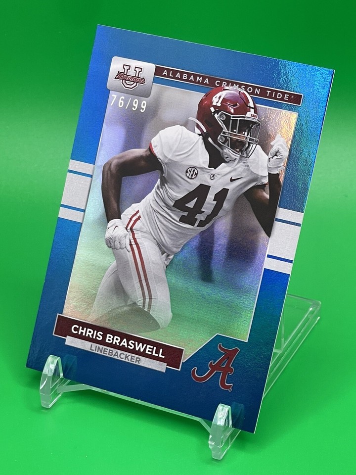 🐘 CHRIS BRASWELL 2023 Bowman U Alabama Blue Foil BUCCANEERS 76/99 | eBay