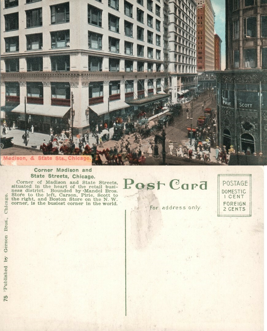 CHICAGO IL MADISON & STATE STREET ANTIQUE POSTCARD | eBay