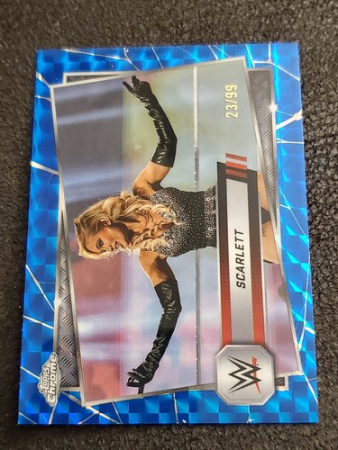 SCARLETT 2025 TOPPS CHROME WWE BLUE GEOMETRIC REFRACTOR RAW /99 | eBay