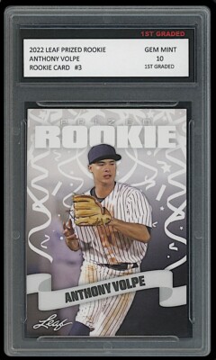 ANTHONY VOLPE 2022 LEAF PRIZED 1ST GRADED 10 ROOKIE CARD RC #3 NEW YORK ...