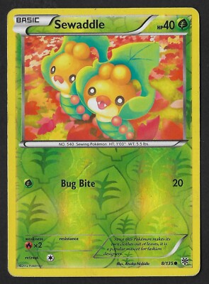 2012 POKEMON 8/135 SEWADDLE REVERSE HOLO CARD - UGRADEIT P26 | eBay