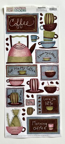 Debbie Mumm Creative Imaginations Coffee Themed Stickers Beans Mug Cafe ...