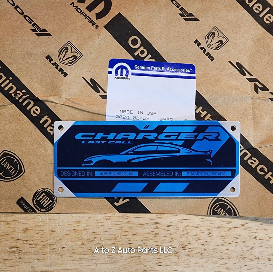 2023 Dodge Charger "LAST CALL" Last Call Under Hood Panel Badge Plaque ...