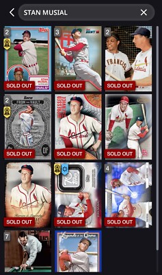 Topps Bunt Digital STAN MUSIAL Shop🌟2016-2023🌟 | eBay
