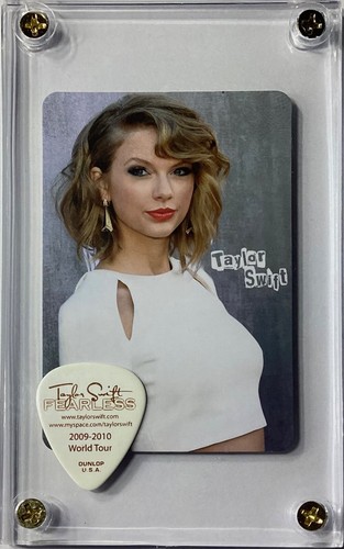 Taylor Swift trading card/authentic “Fearless” tour guitar pick display ...