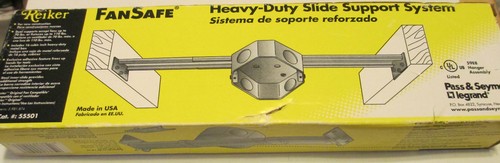 Reiker FanSafe Heavy-Duty Slide Support System Ceiling Light/Fan Mount ...